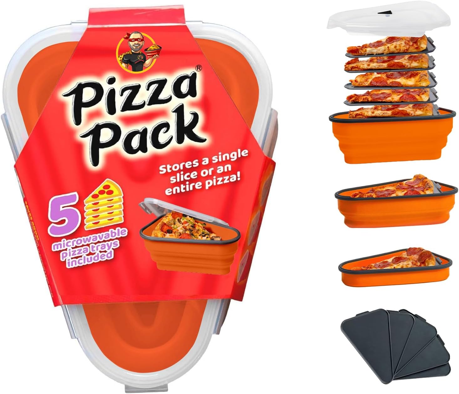 Amazon.com: PIZZA PACK The Perfect Reusable Pizza Storage Container ...