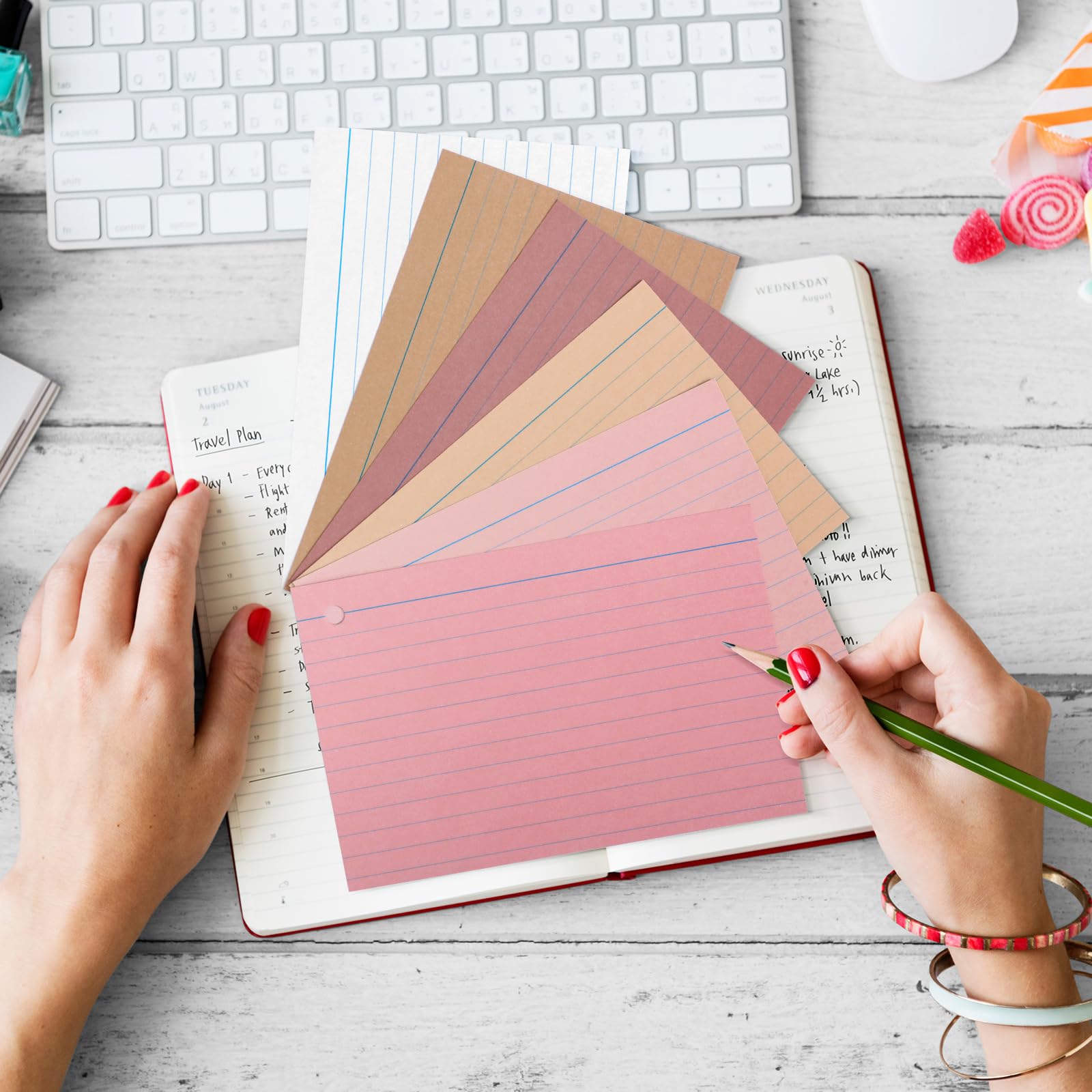 Snapklik.com : Epakh 300 Pieces Lined Index Cards 180 GSM Thick Flash Cards