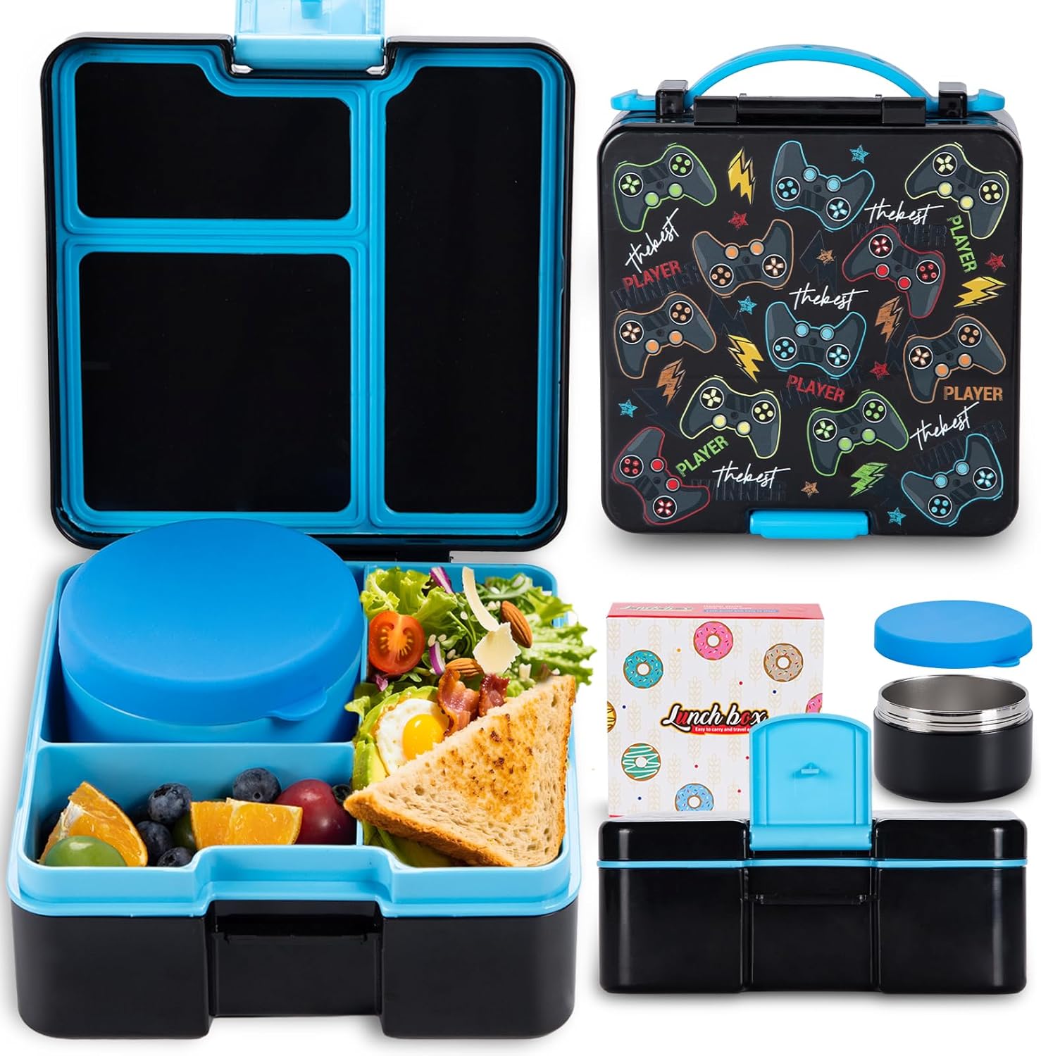 Amazon.com: QCQHDU 2000ML Bento Lunch Box with 3 Compartments Container ...