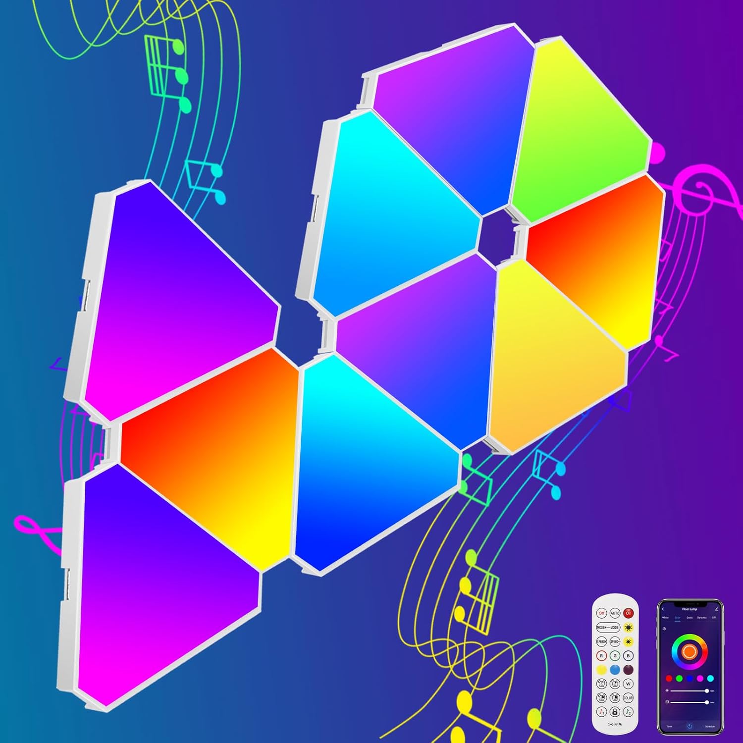 ZONJIE Triangle LED Light Panels - 10 Pack Triangle LED Lights for ...