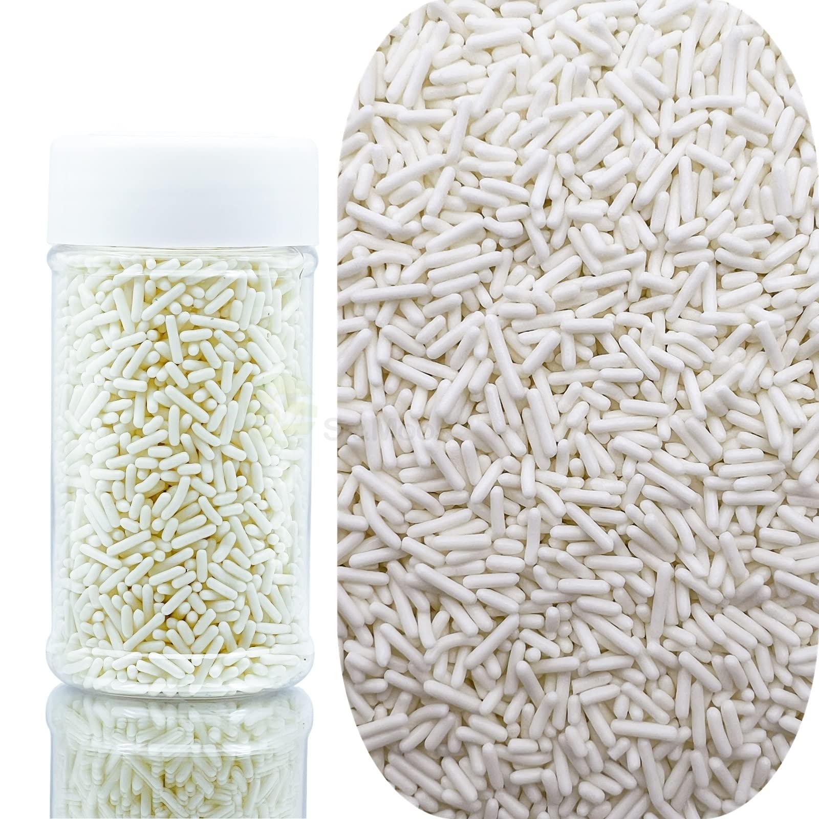 Amazon.com: SE Si&Moos White Jimmies Sprinkles Edible White Sprinkles ...