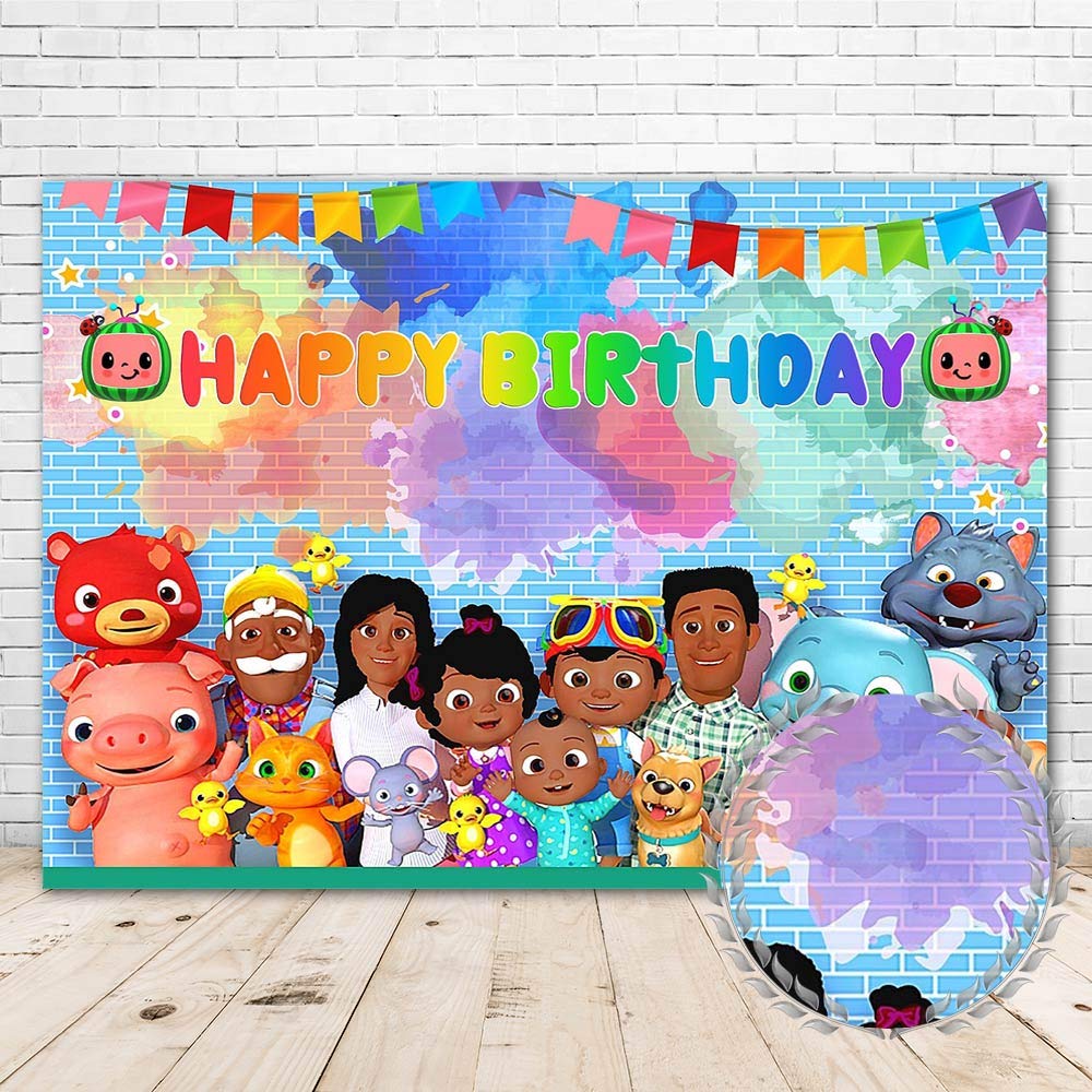 Buy Cocomelon Backdrop African American 7x5 Black Cocomelon Backdrop ...