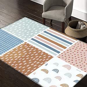 Amazon.com: Area Rug Set Hand Drawn Abstract Doodle Patterns Seamless ...