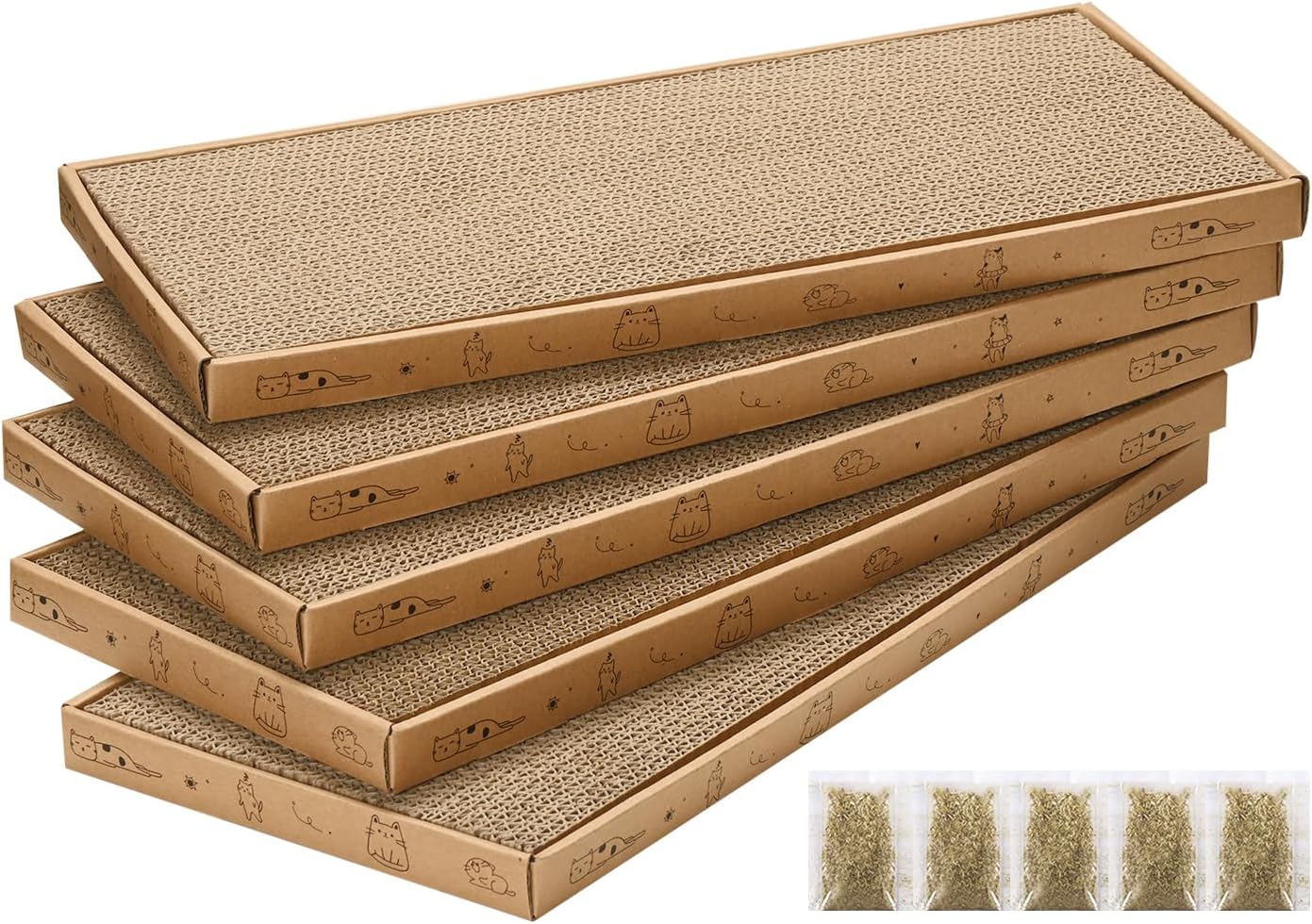 Amazon.com : Navaris Cat Scratching Board Set - Narrow Scratch Boards ...