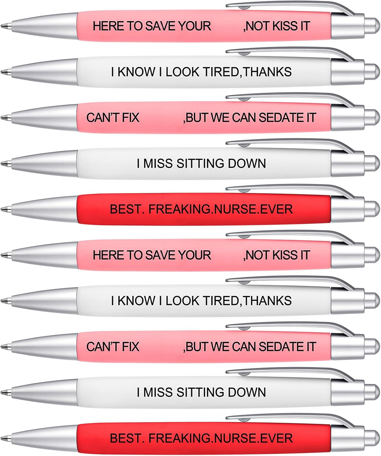 Amazon.com : 10 Pcs Nurses Ballpoint Pens Funny RN Gifts for Nurses ...
