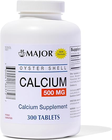 Amazon.com: Major Oyster Shell Calcium 500 mg - Daily Calcium ...