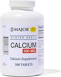 Amazon.com: Major Oyster Shell Calcium 500 mg - Daily Calcium ...