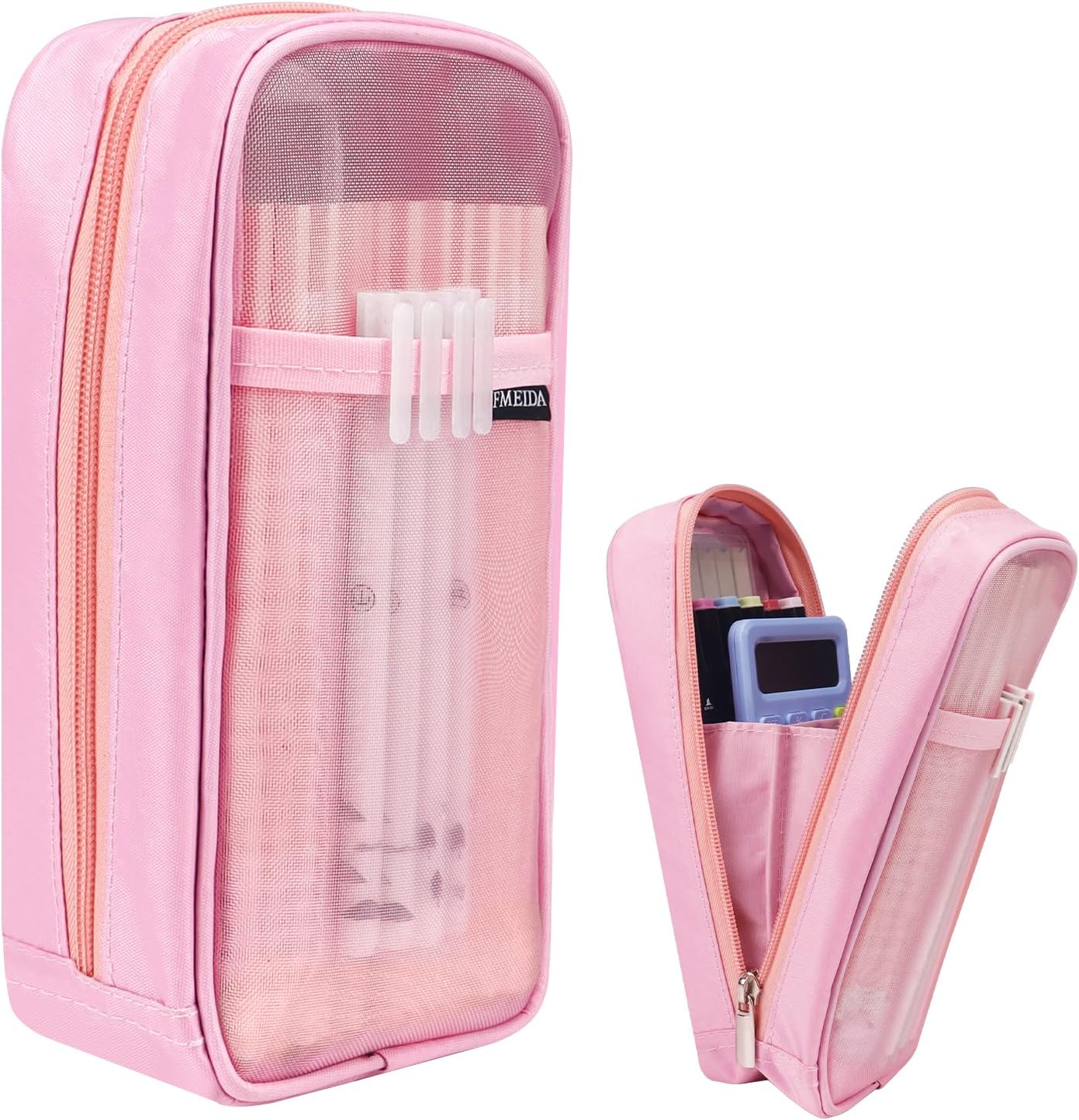 Amazon.com: Fmeida Grid Mesh Pencil Case - Upgraded 4 Compartment ...