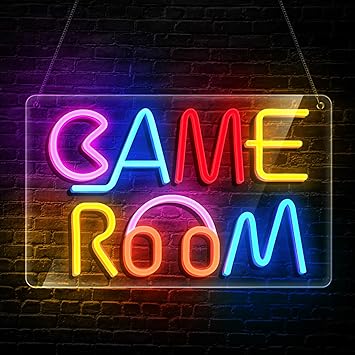 Neon Game Room Sign, Colorful Decor, LED Lights for Wall Bedroom Gaming ...