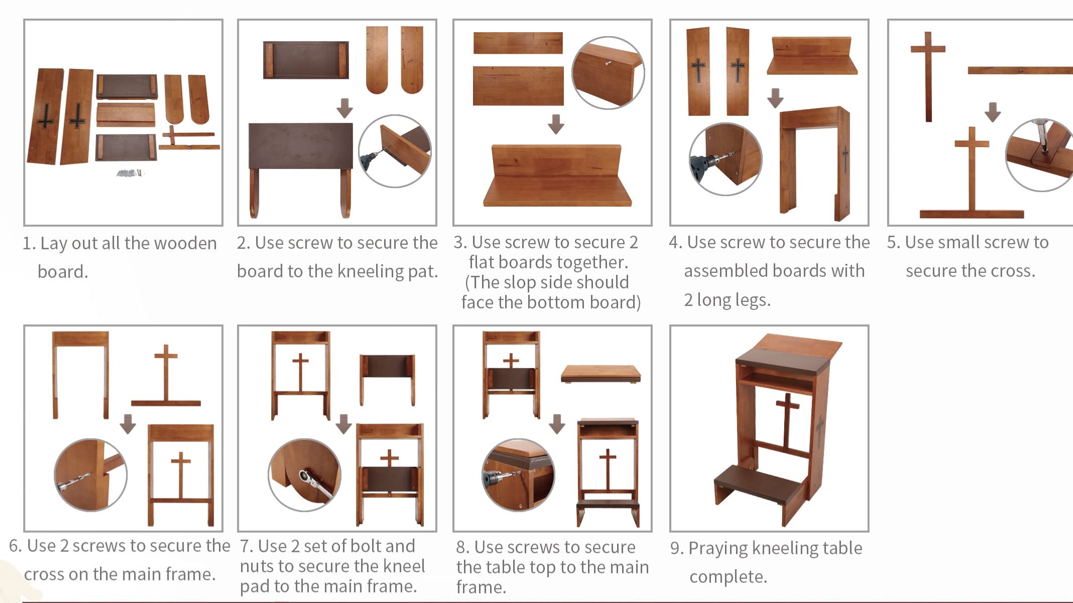 Prayer Bench Stool,Solid Wood Prayer Kneeler with Bench and Folding ...