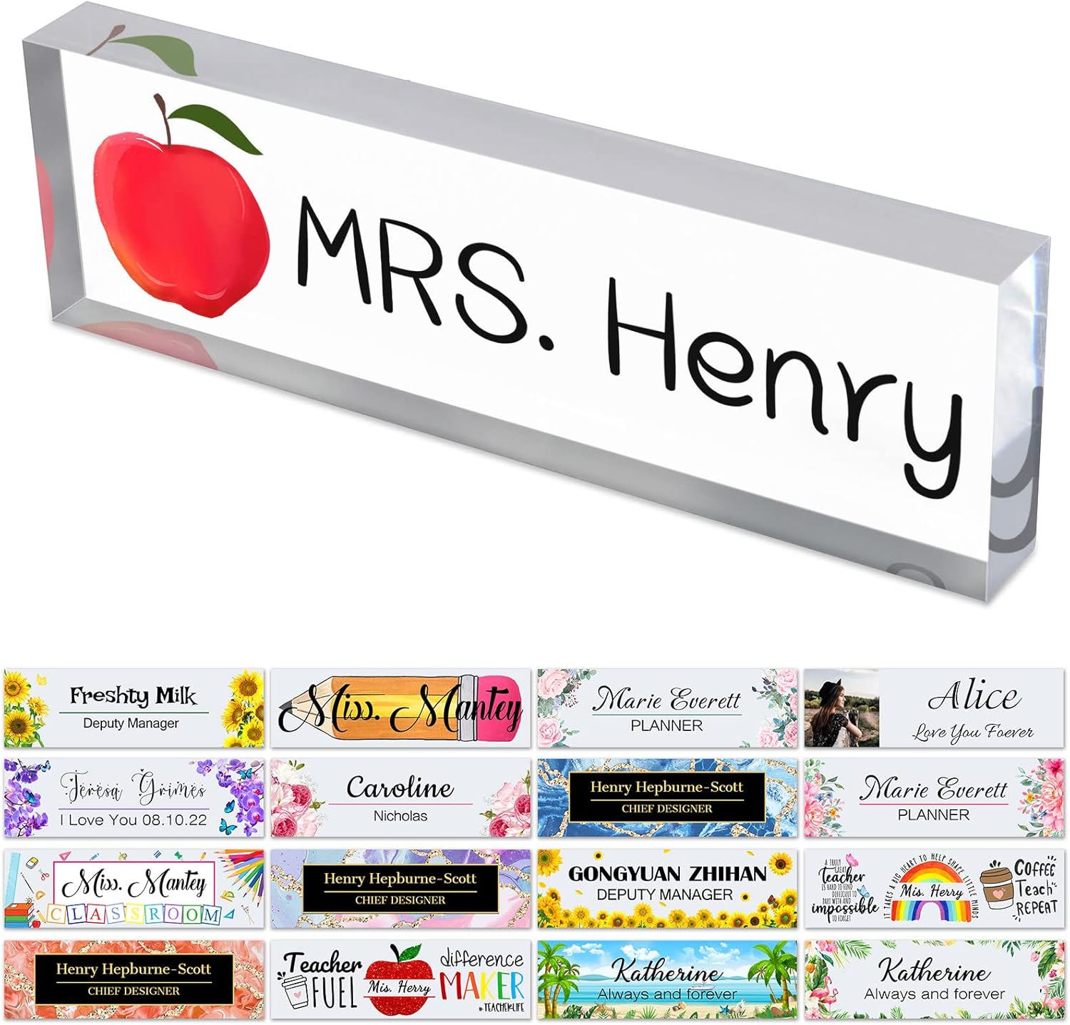 Amazon.com: Personalized Name Plate Custom Desk Acrylic Nameplate ...