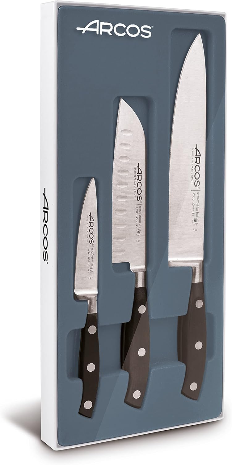 Arcos Bergner Stainless-Steel Knife Set 45x20x5 cm Black : Amazon.co.uk ...