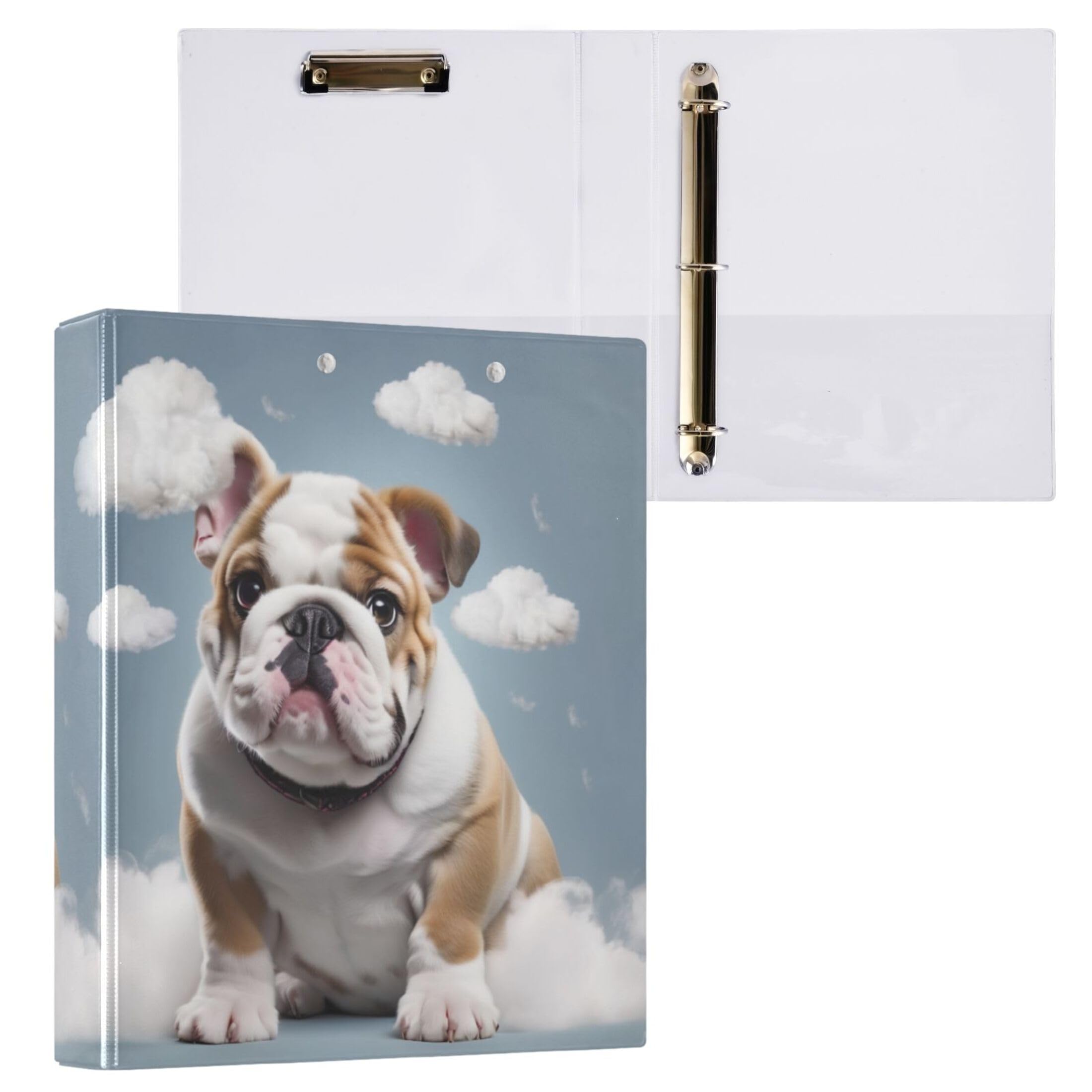 Dog Folder Cartoon Dogs And Paws Hardcover 3 Ring Binder 1.5 Inch Round ...