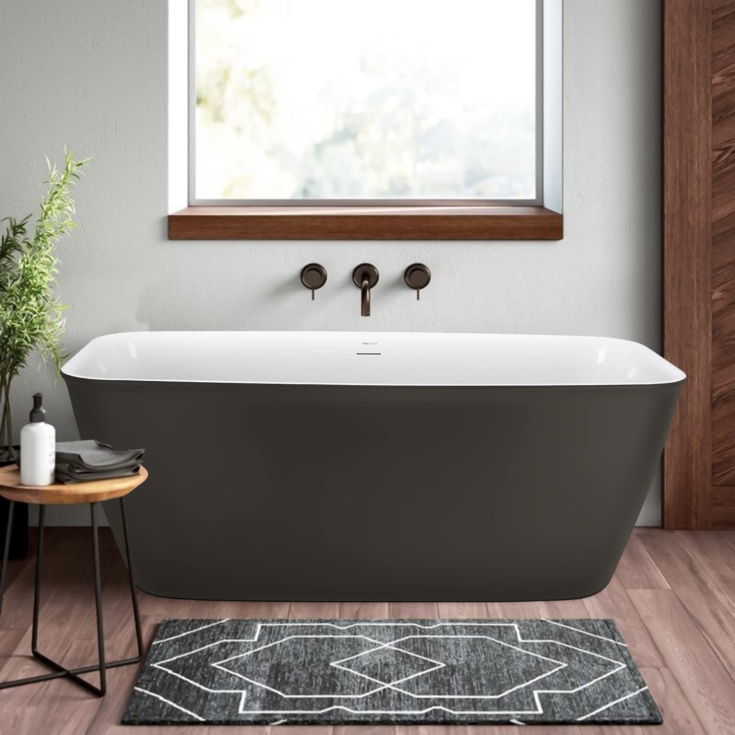 Mokleba 59" Lucite Acrylic Freestanding Bathtub, Trapezoidal Shape ...