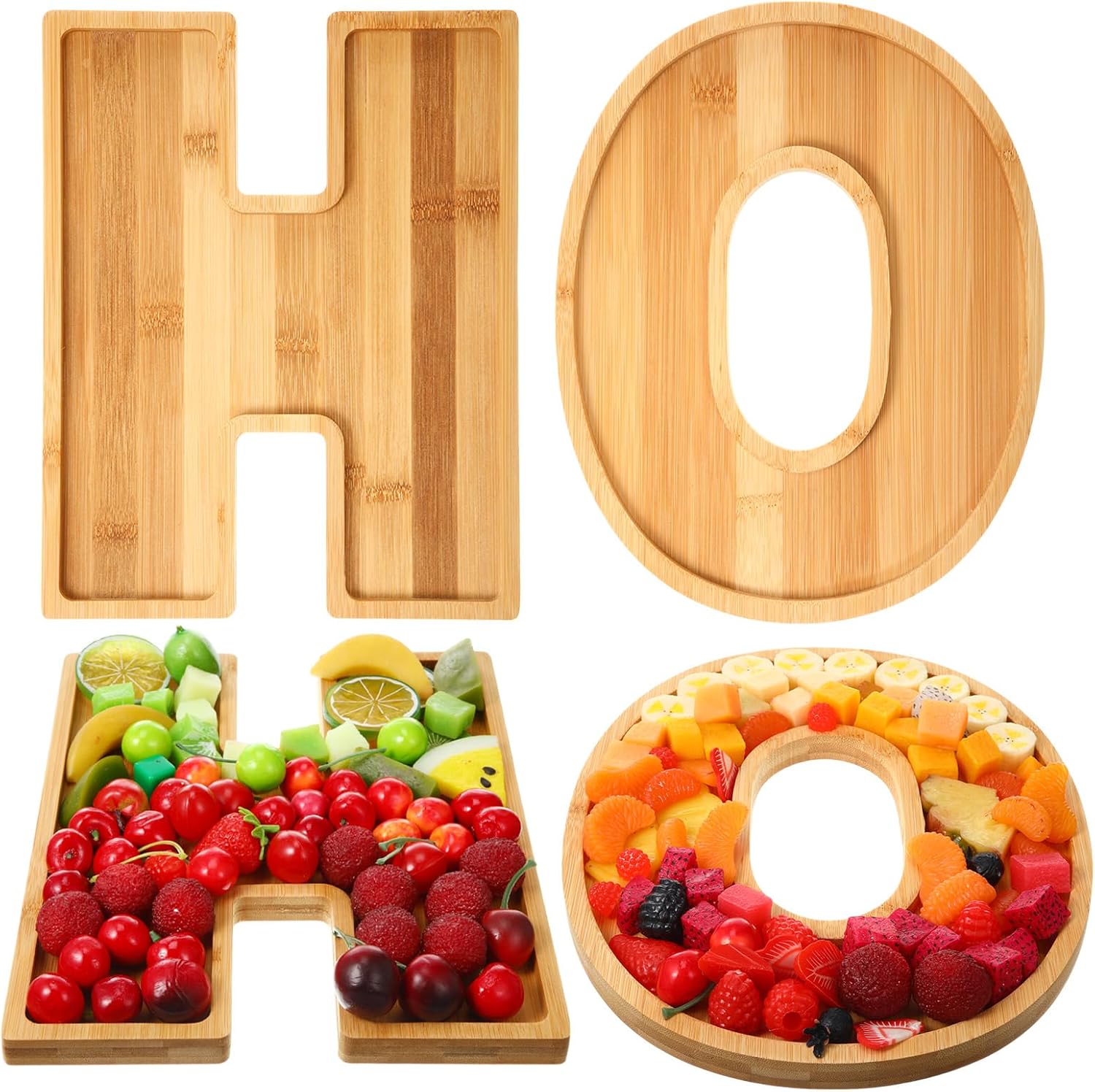 Amazon.com | 2 Pcs H O Christmas Letters Charcuterie Board Wooden ...