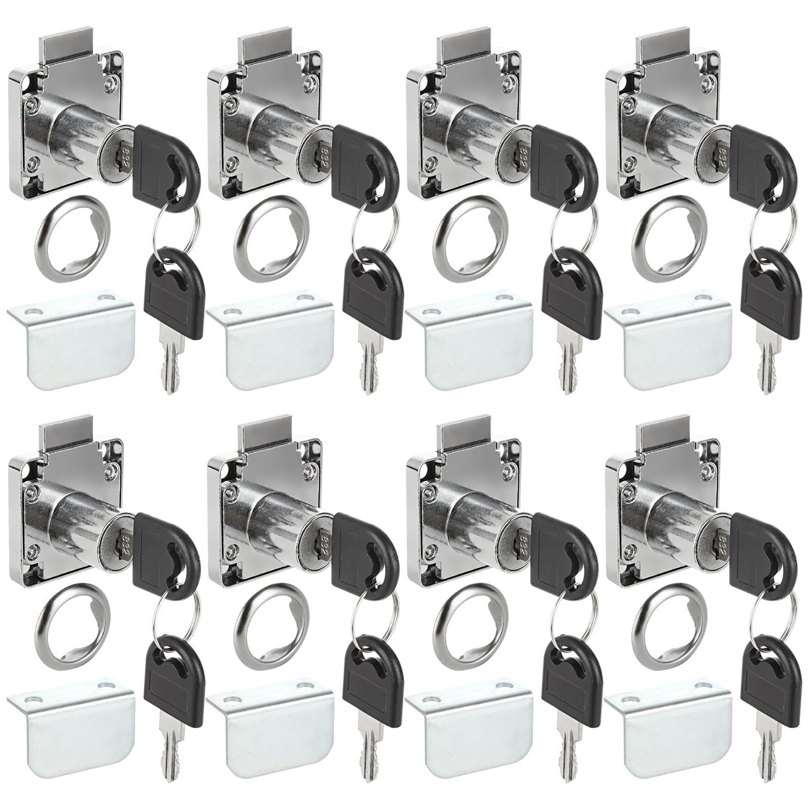 CYEER Cupboard Locks 22mm Set of 8, Zinc Alloy Cam Lock Cabinet Lock ...