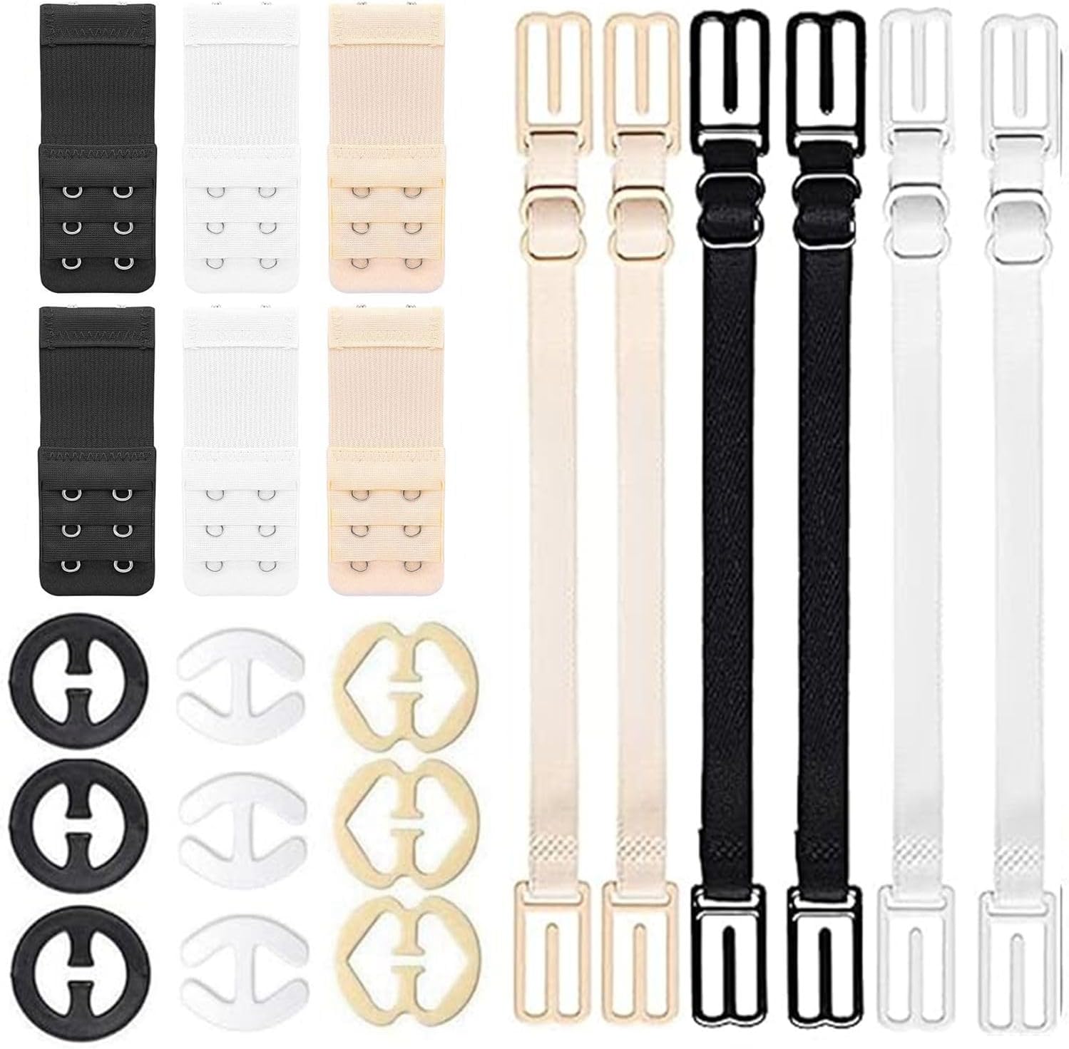 21 Pieces Bra Accessory, 6 Pieces Bra Extenders + 6 Pieces Bra Strap ...