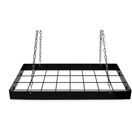 Amazon.com: Black Rectangle Hanging Pot Rack : Home & Kitchen