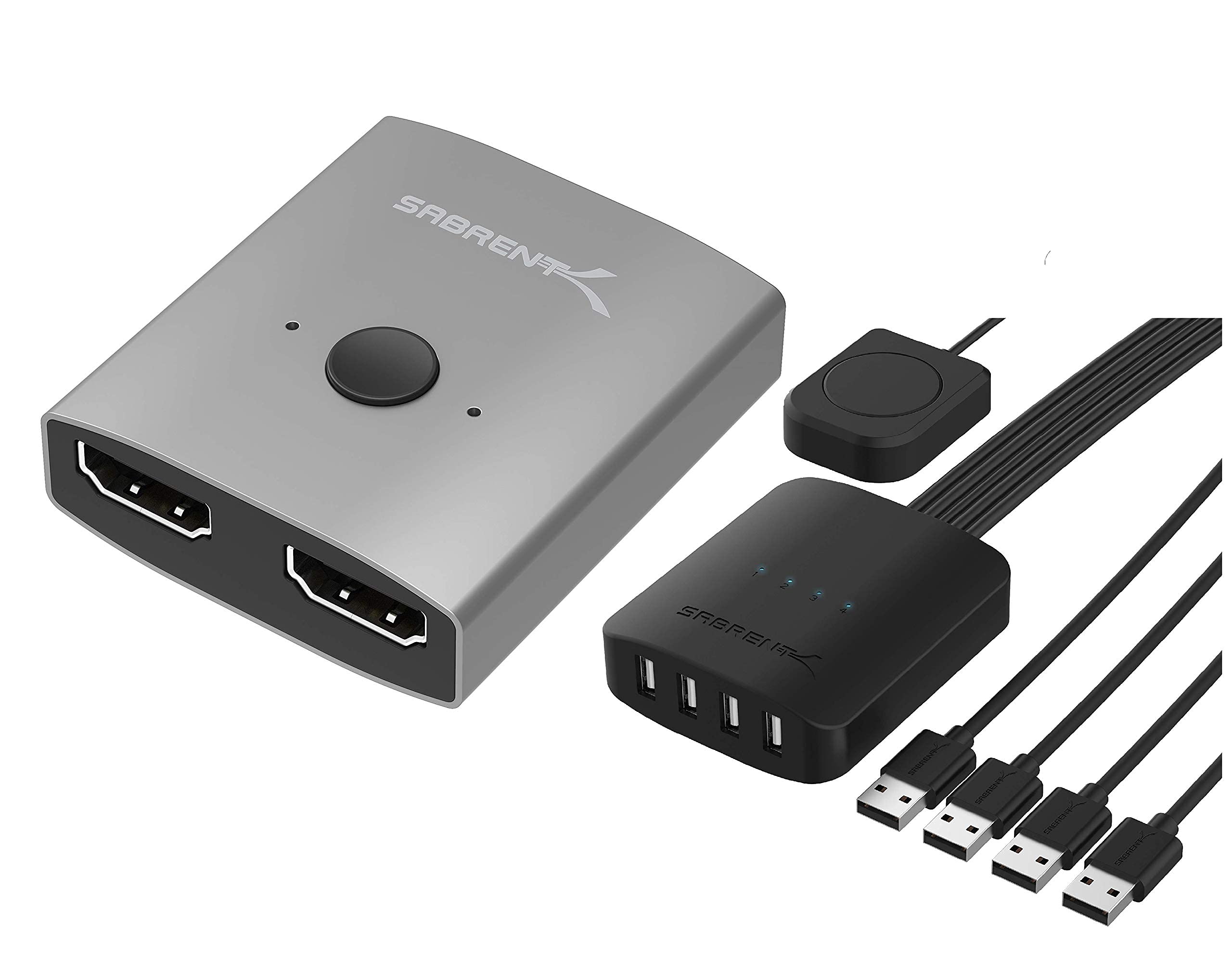 Amazon.com: Sabrent 2-Port 4K Dual HDMI Sharing Switch + USB 2.0 ...