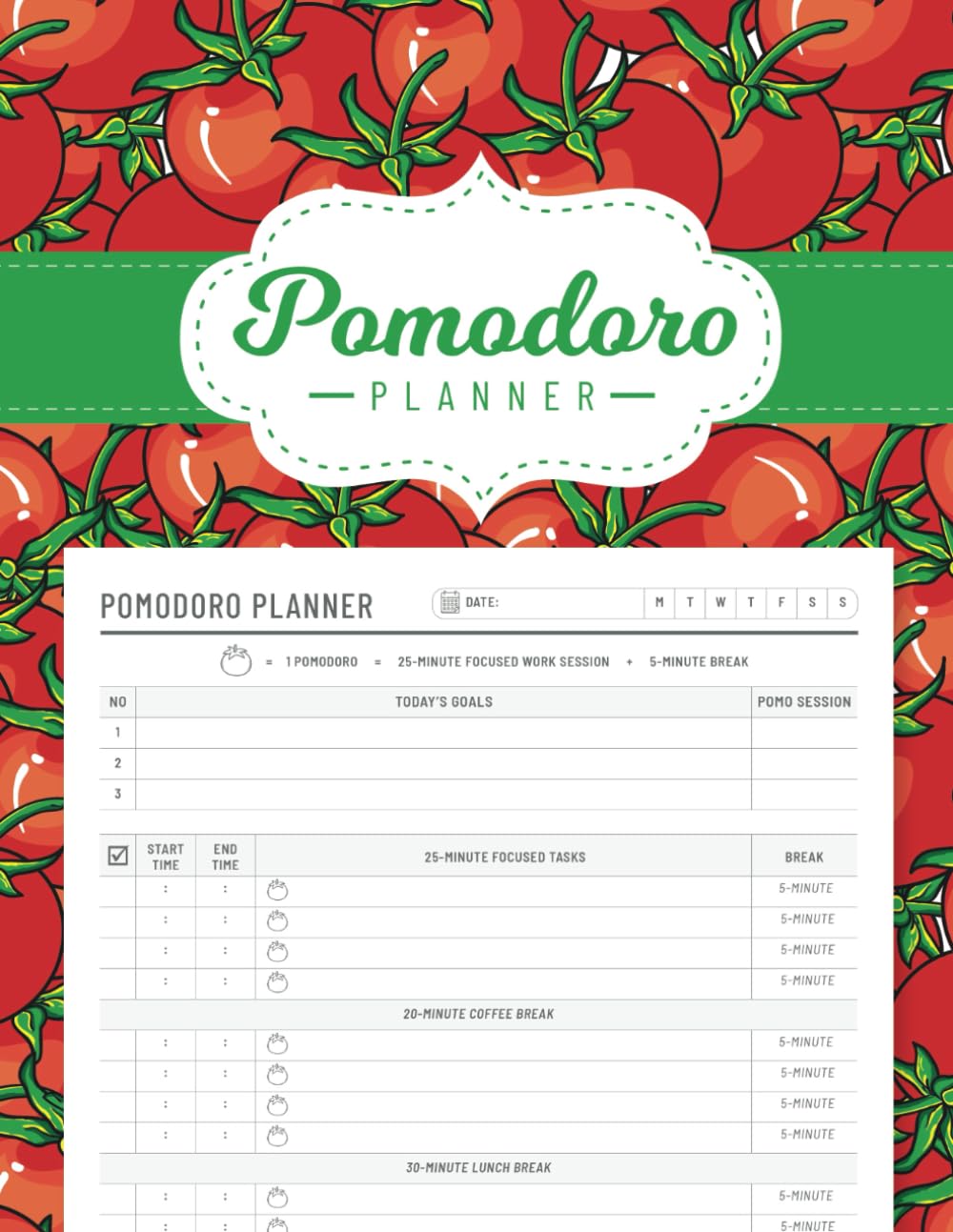 Amazon.com: Pomodoro Planner: A Daily Organizer with Pomodoro Technique ...