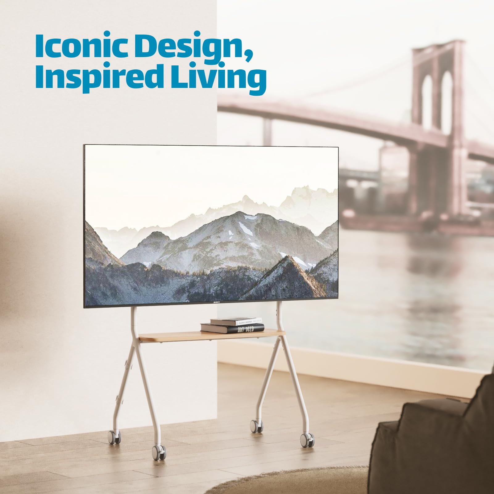 Snapklik.com : ECOTINY Rolling TV Stand For 49 To 80Inch LCD LED OLED ...