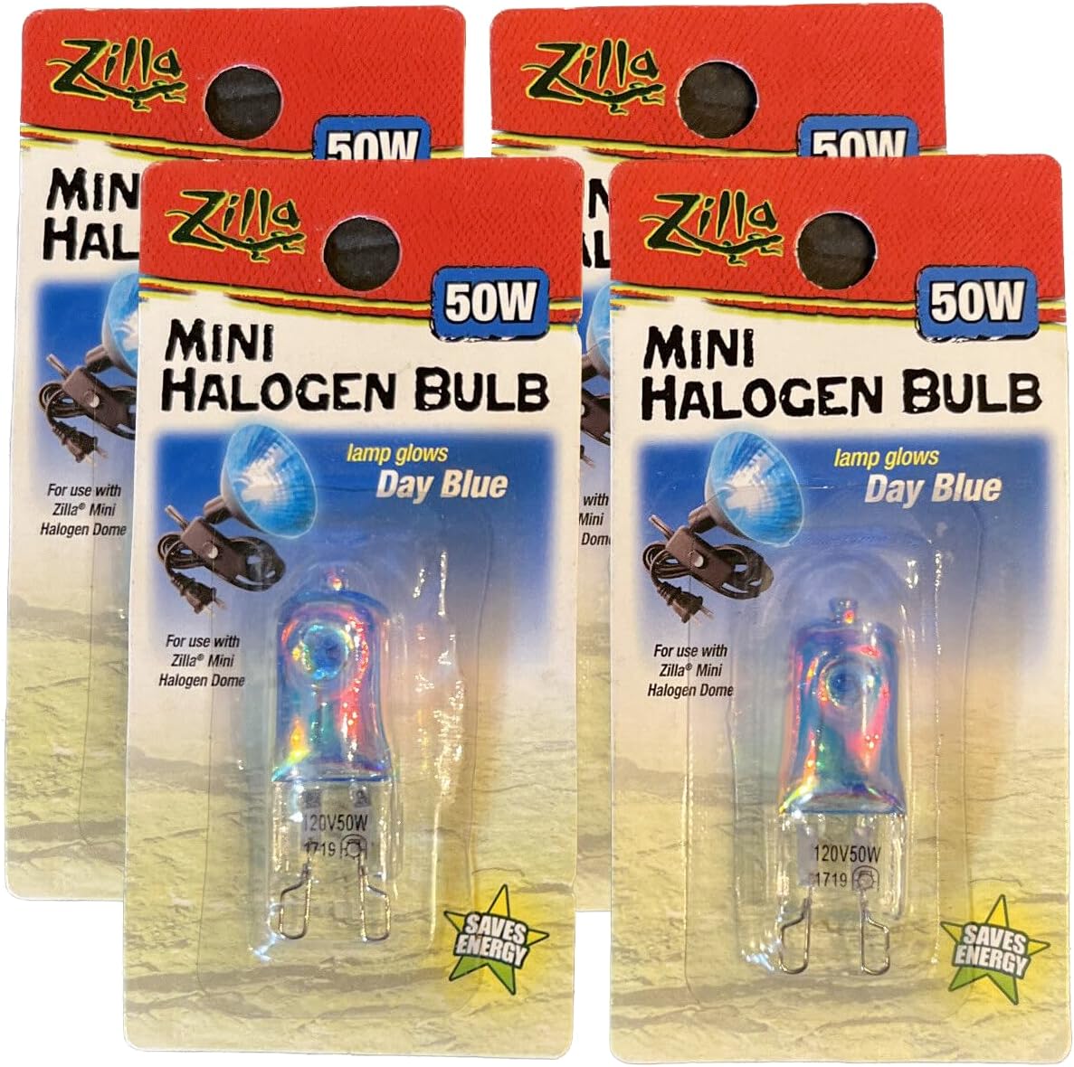 Zilla Mini Halogen Bulb - Day Blue 50W - Pack of 4 - Amazon.com