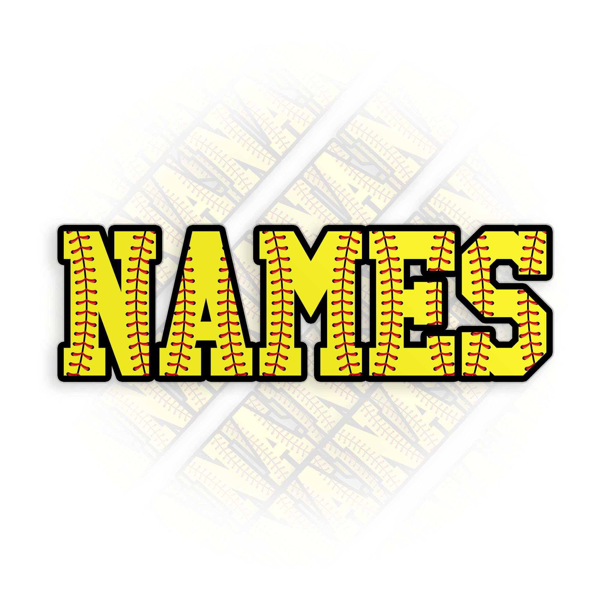 Amazon.com: Personalized Name Softball UV Transfer Sticker Custom ...