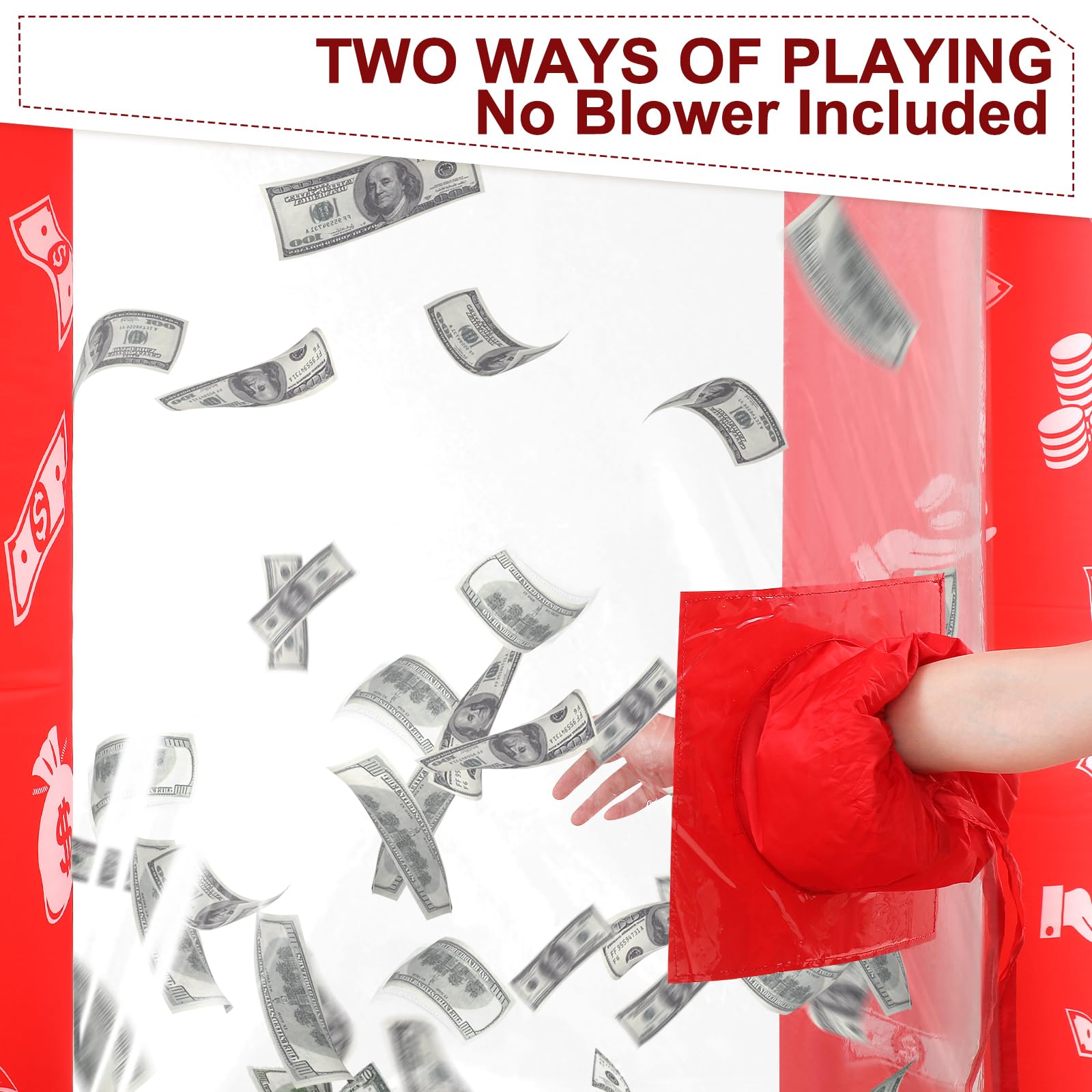 5 FT Inflatable Cash Cube Booth Inflatable Money Machine Booth ...