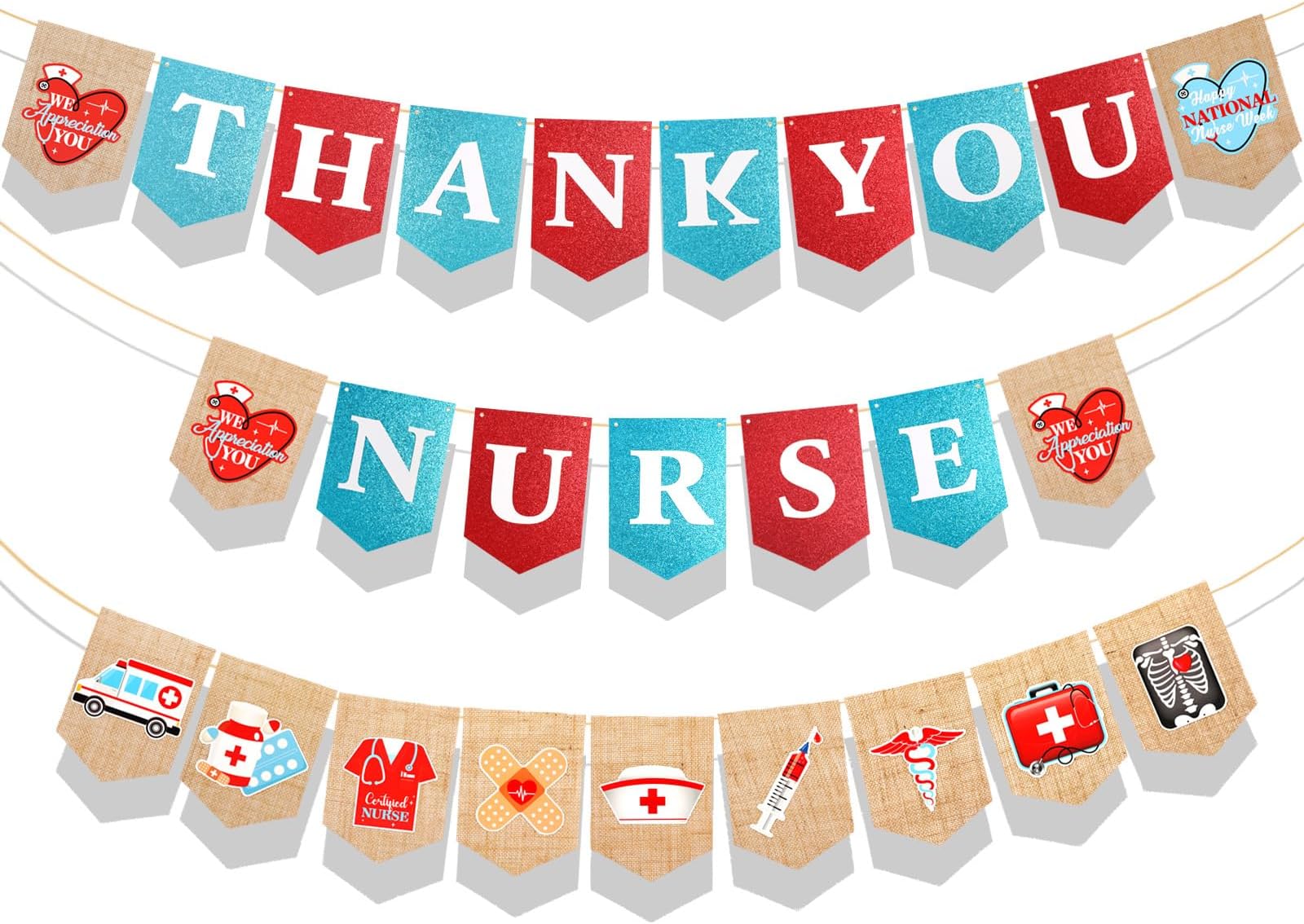 Amazon.com: 3pcs Happy CNA Week Nurses & Doctors Garland Banner ...