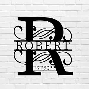 Amazon.com: Metal Sign Custom Family Last Name Initials Monogram ...