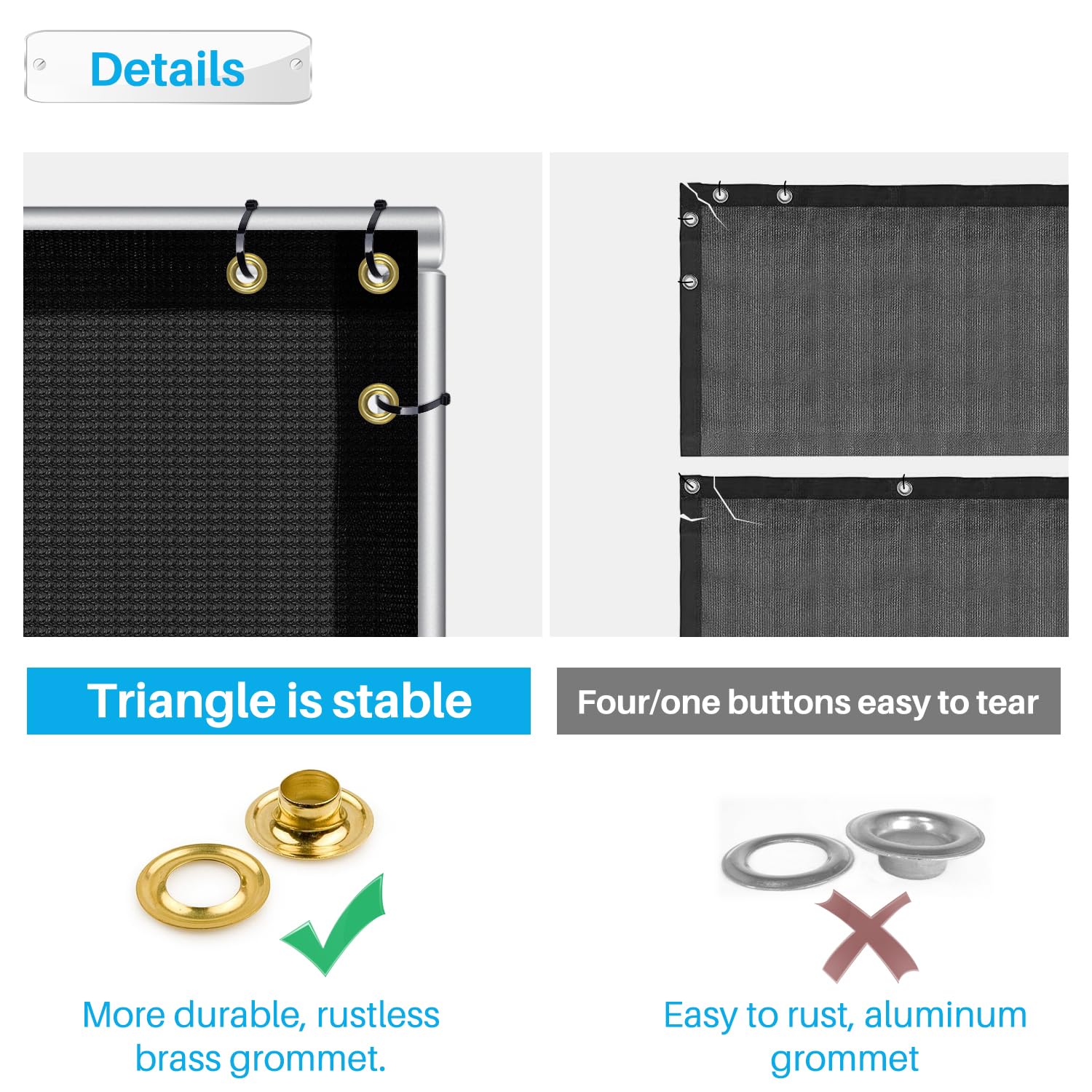 Snapklik.com : Patio 6 X 10 Fence Privacy Screen Black Commercial Grade ...