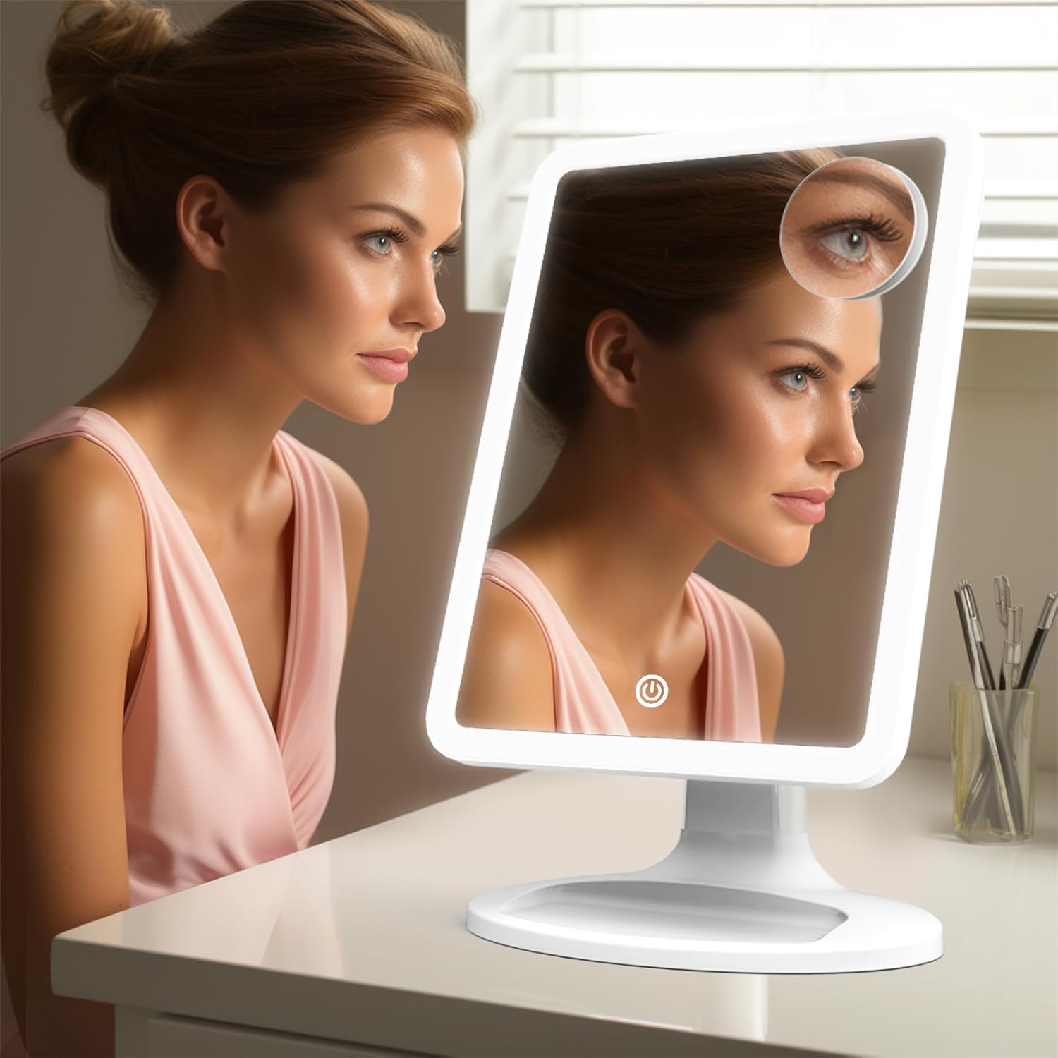 Amazon.com - ROLOVE Lighted Vanity Mirror - Touch Sensor, 10X Magnify ...