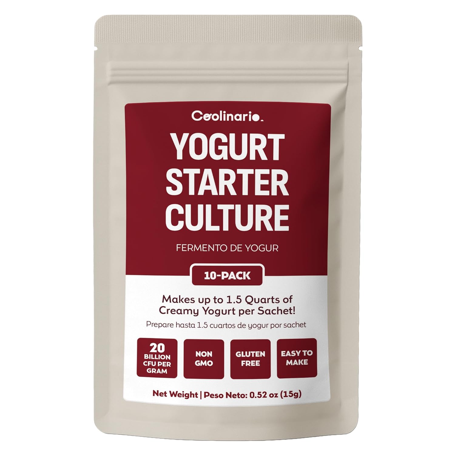 Amazon.com: Coolinario Yogurt Starter Culture (10-Pack, 1.5g Sachets ...