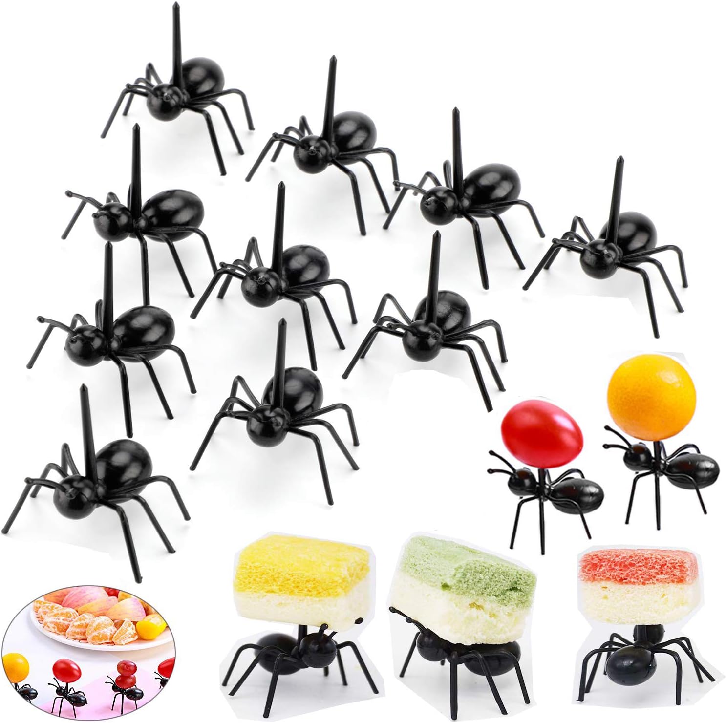 Amazon.com | Ant Toothpicks Fruit Dessert Fork (24Pcs) – OOTSR Reusable ...