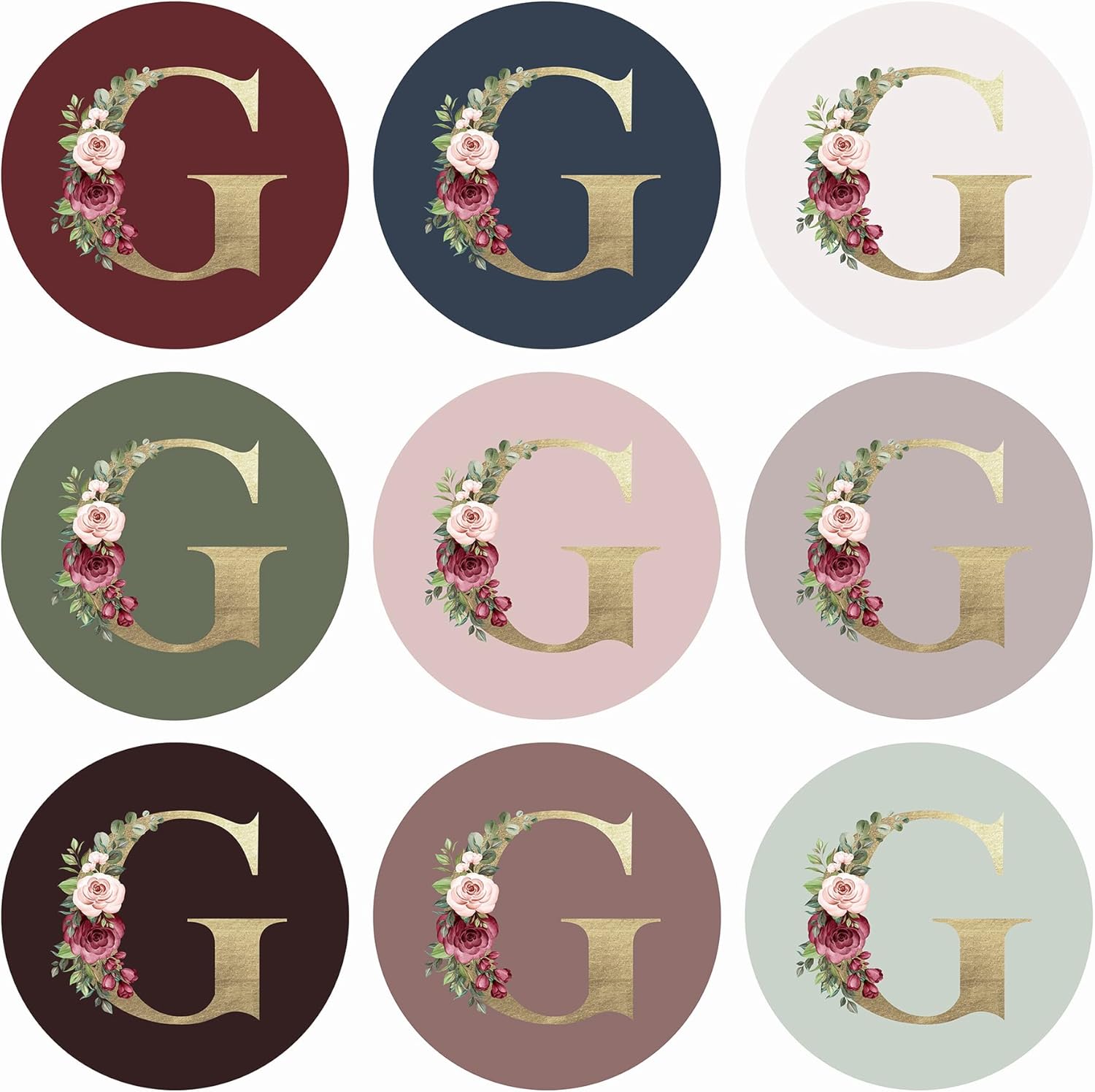Amazon.com: Mobiusea Creation Monogram Stickers| Gold Foil | Initial ...