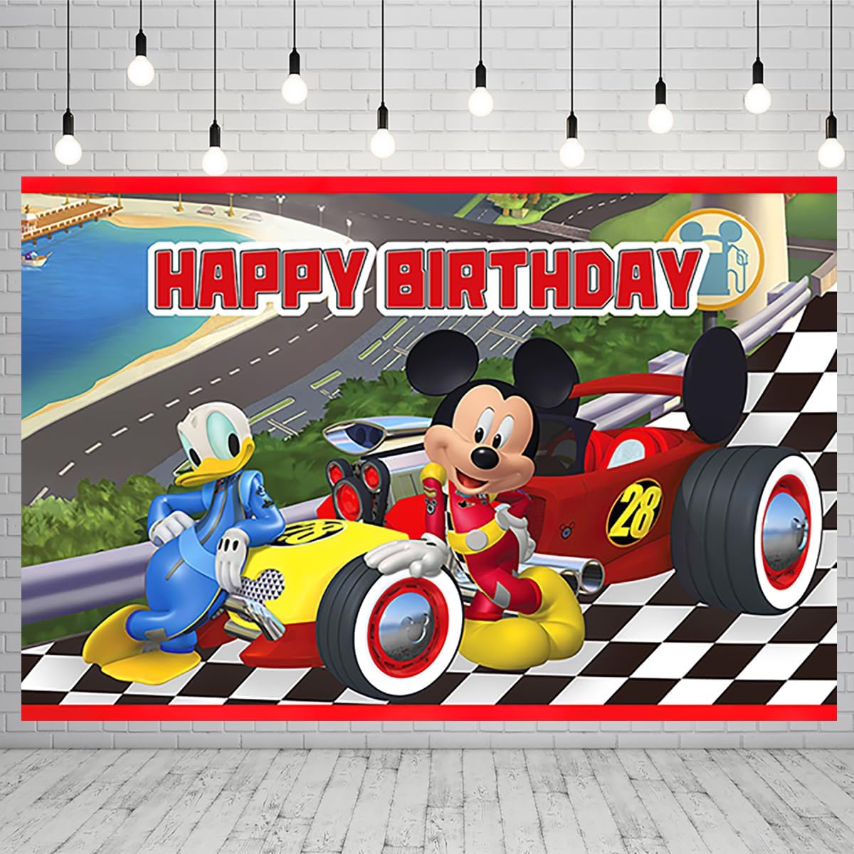 Amazon.com : Mickey and The Roadster Racers Backdrop for Birthday Party ...