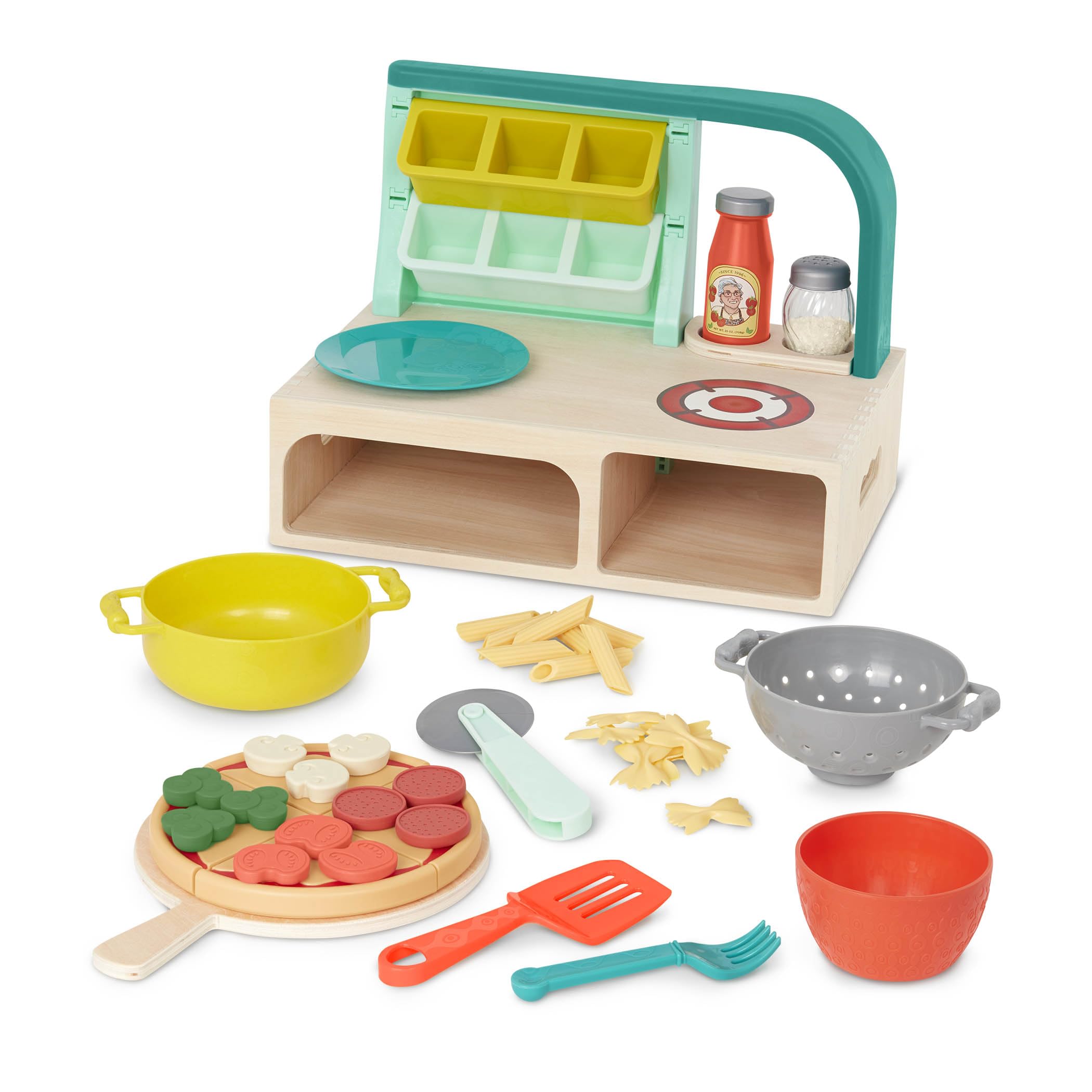 Amazon.com: B. toys- Mini Chef - Pizza-n-Pasta Playset- Pretend Play ...