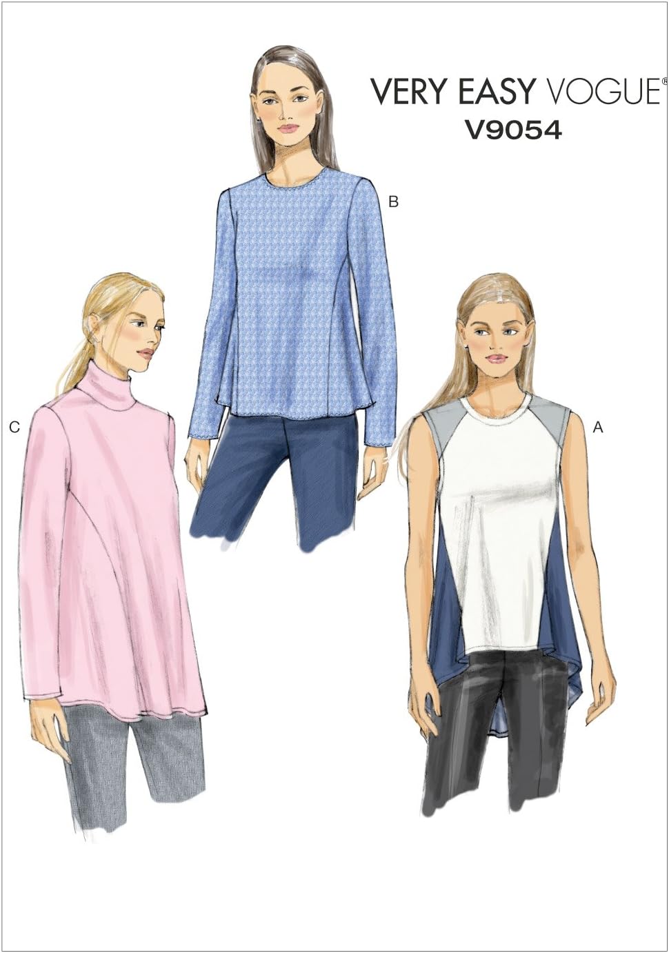 Amazon.com: Vogue Patterns V9054 Misses' Top Sewing Template, B5 (8-10 ...
