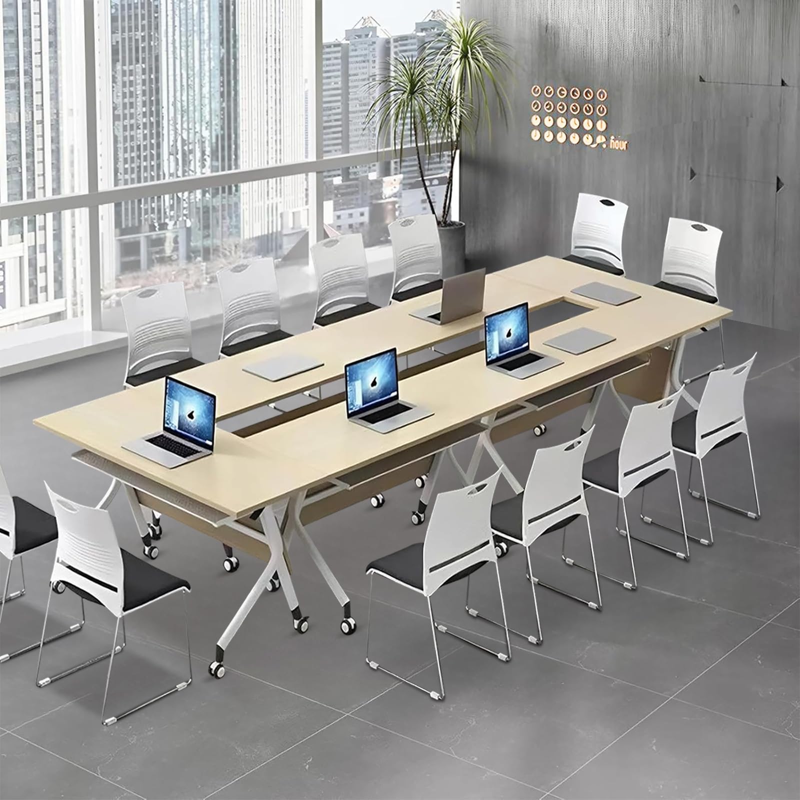 Amazon.com: Folding Conference Table 6-10 People,6 Pack Mobile ...