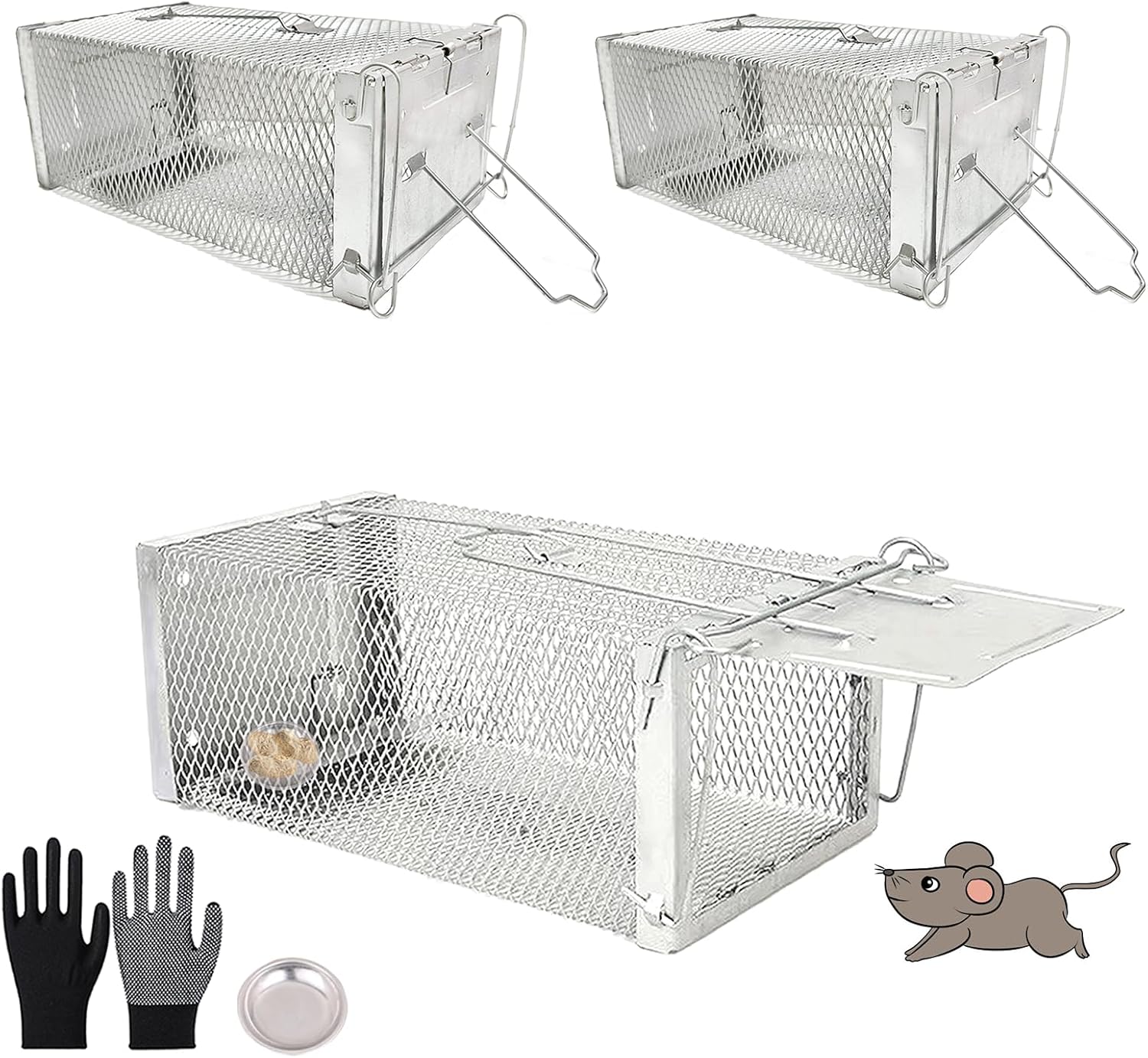 Amazon.com : 3 Packs Humane Rat Trap, Live Mouse Cage Traps Catch and ...