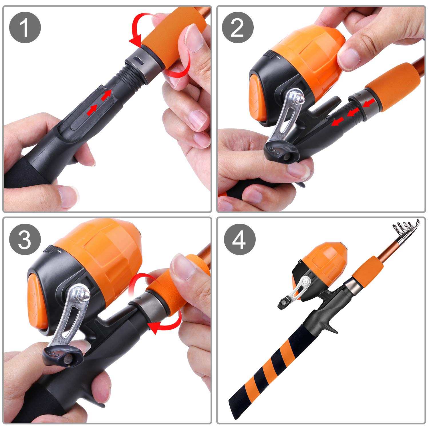 Snapklik.com : PLUSINNO Kids Fishing Pole, Portable Telescopic Fishing ...