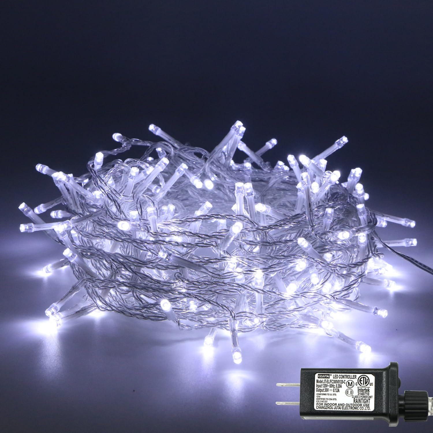 Amazon.com: FOEERS 66FT 200 LED White Christmas String Lights,Clear ...