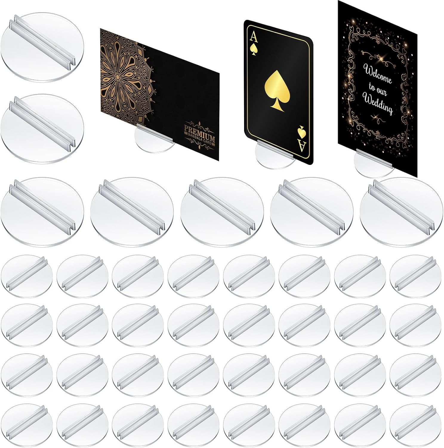 Amazon.com : Harloon 50 Pcs Large Card Stands Transparent Plastic Game ...