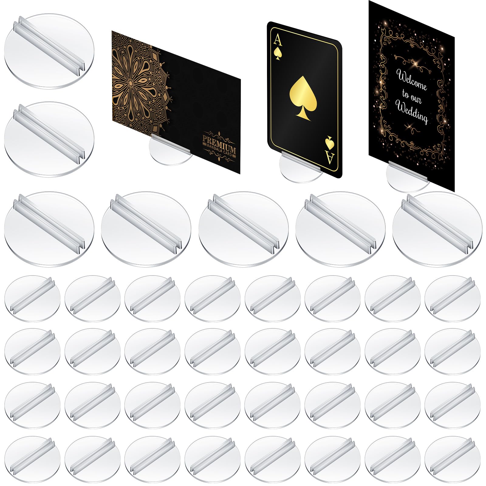 Amazon.com : Harloon 50 Pcs Large Card Stands Transparent Plastic Game ...