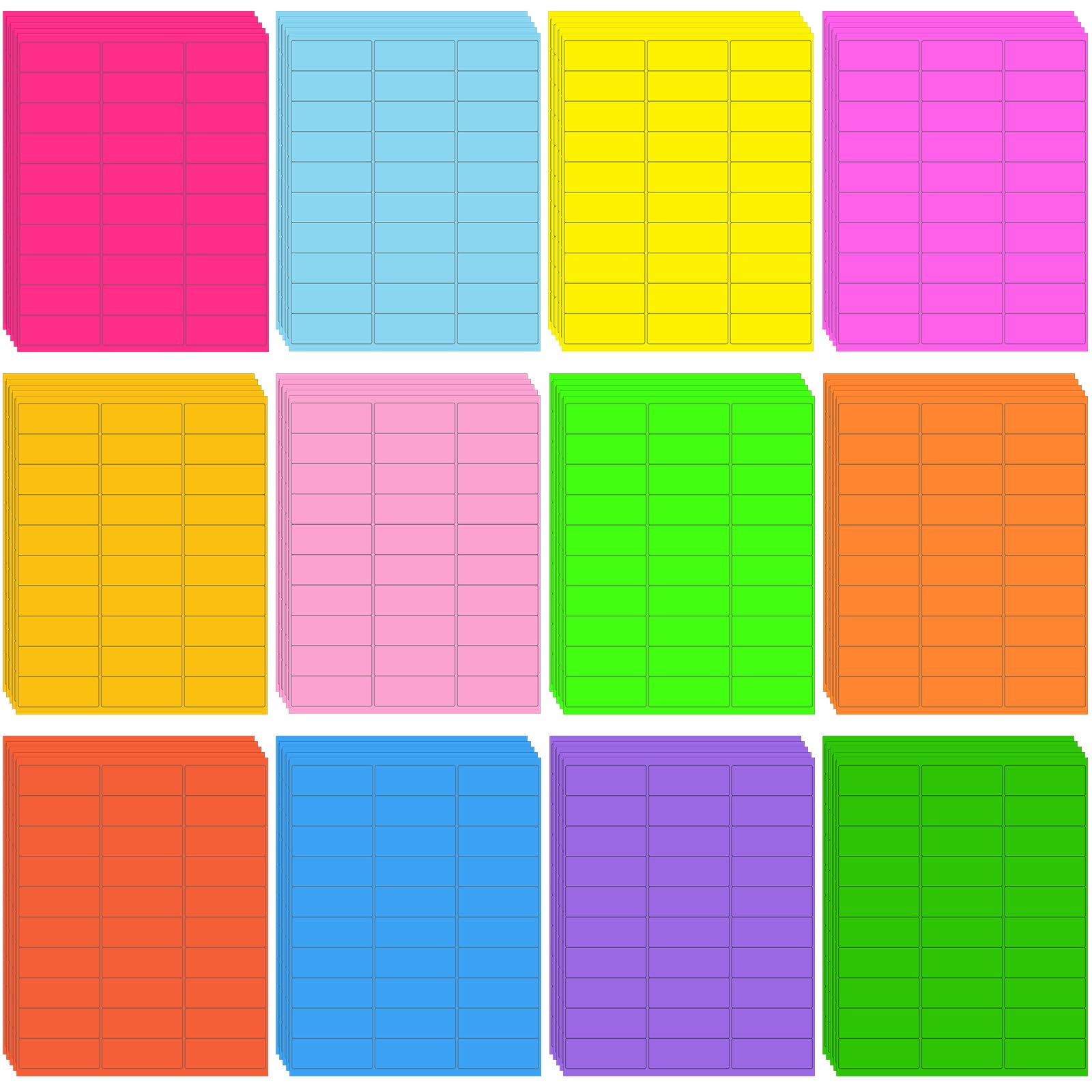 Amazon.com : Geyee 1800 Pcs Fluorescent Address Labels Colored Address ...