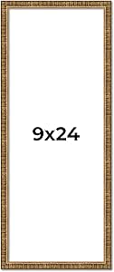Amazon.com - 9x24 Frame Gold Kingsley Distressed Solid Wood Picture ...