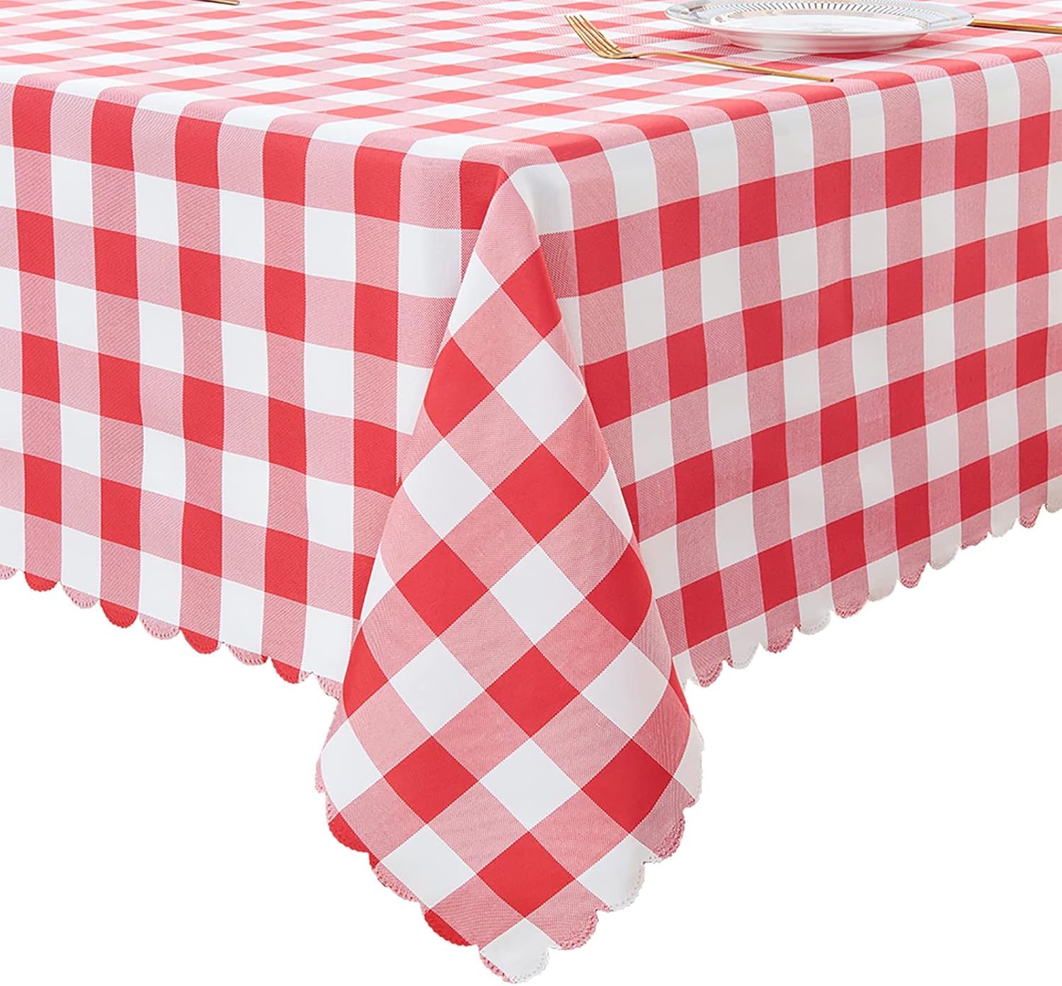 Amazon.com: LUOLUO Rectangle Tablecloth - 70.9 x 55 Inch Scalloped ...