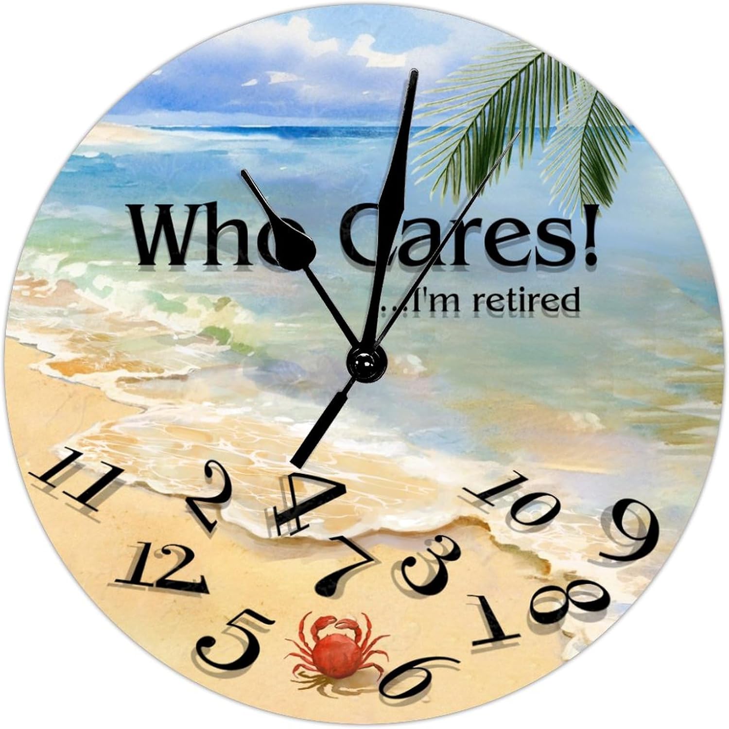 Amazon.com: ArogGeld PVC Wall Clock 12in Silent Non-Ticking Who Cares I ...