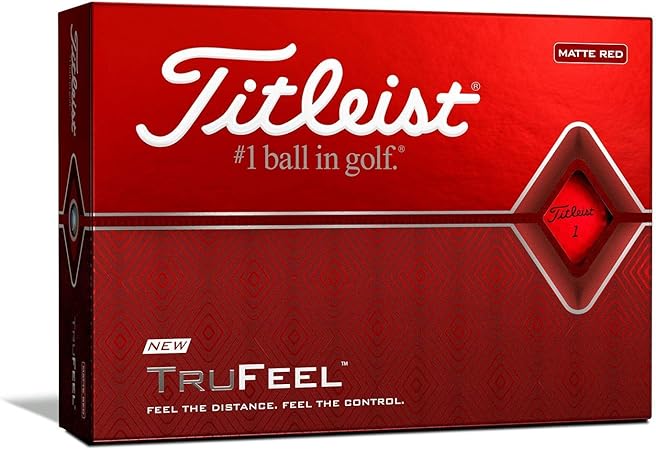Amazon.com : Titleist TruFeel Golf Balls, Matte Red, (One Dozen ...