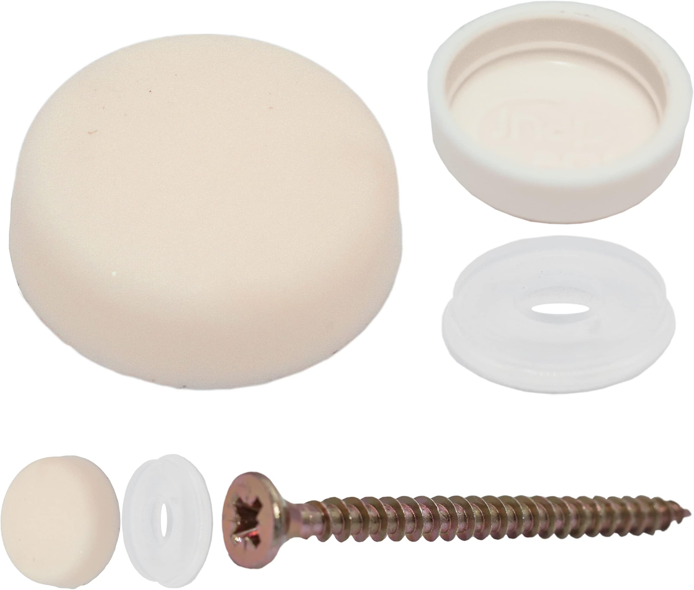 White Plastidome 2 Piece Plastic Screw Cover - 25 Pack : Amazon.co.uk ...